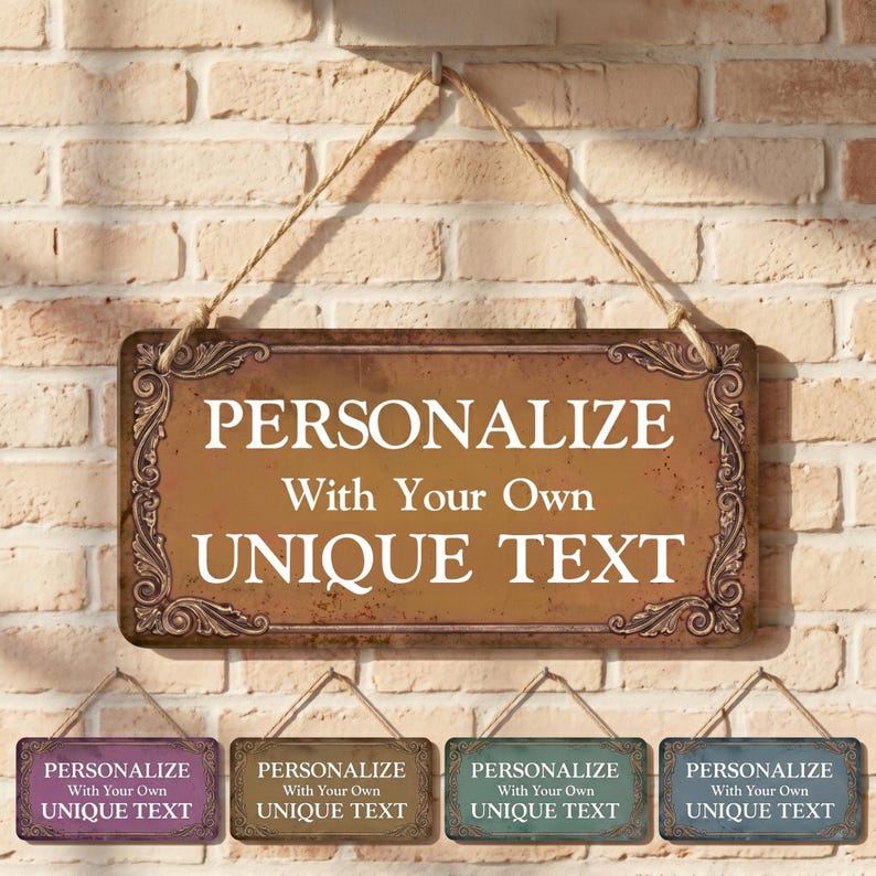 Personalized Metal Door Sign, Custom Wall Art Plaque, Shabby Chic ...
