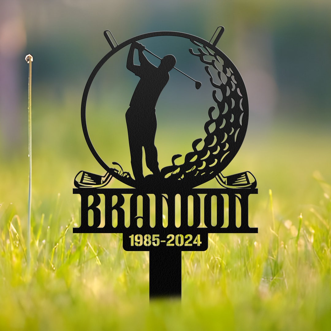 Custom Golf Memorial Metal Stake, Custom Golfer Loss Sign, Sympathy ...