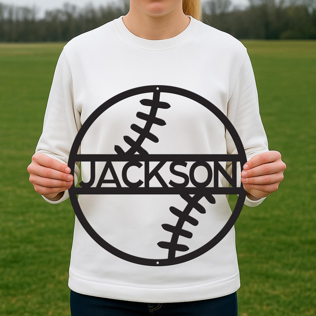 Personalized Metal Baseball Name Sign, Custom Baseball Wall Art, Sports ...