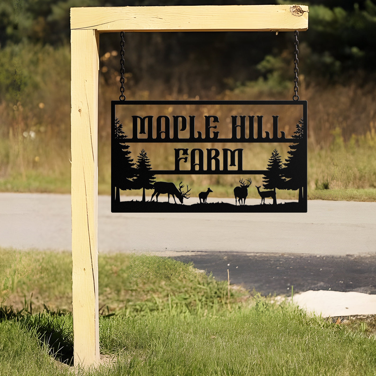 Personalized Metal Farm Sign, Custom Metal Farm Name Sign, Large Metal ...