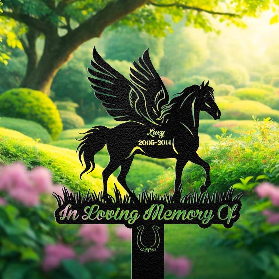 Custom Horse Memorial Stake Sign, Personalized Pet Grave Markers Sign ...