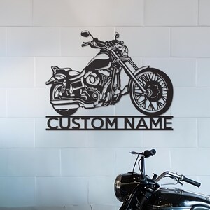 Custom Motorcycle Sign Name, Personalized Motorcycle Wall Art, Biker ...