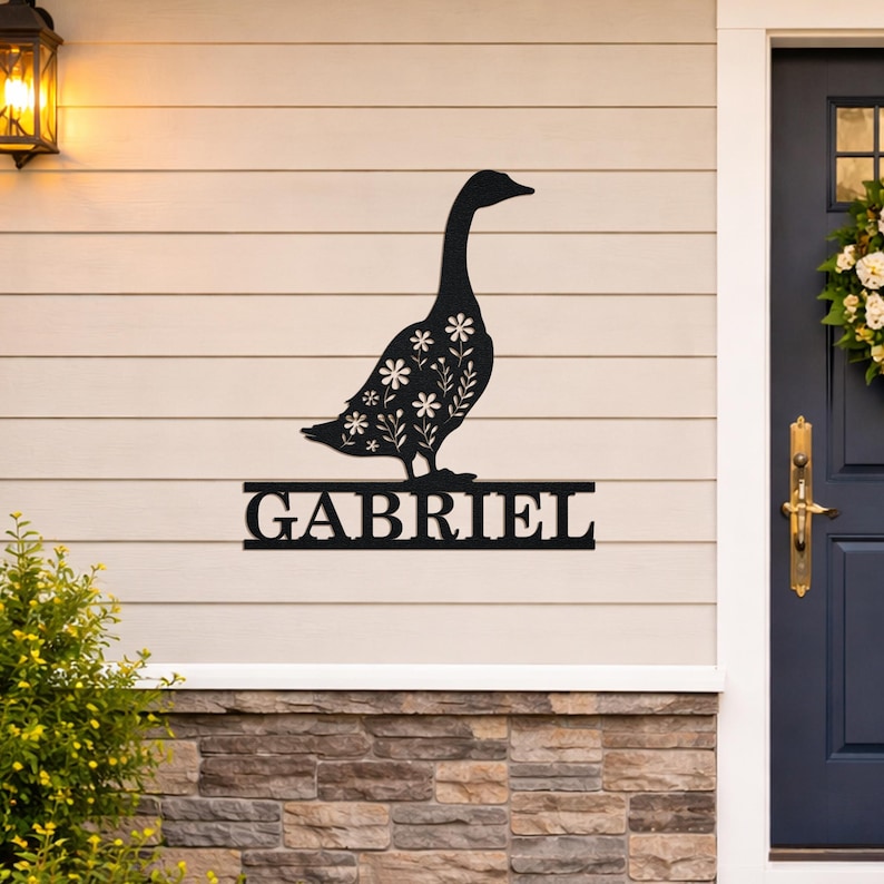 Custom Goose Metal Wall Art With Name, Farmhouse Country Decor for ...