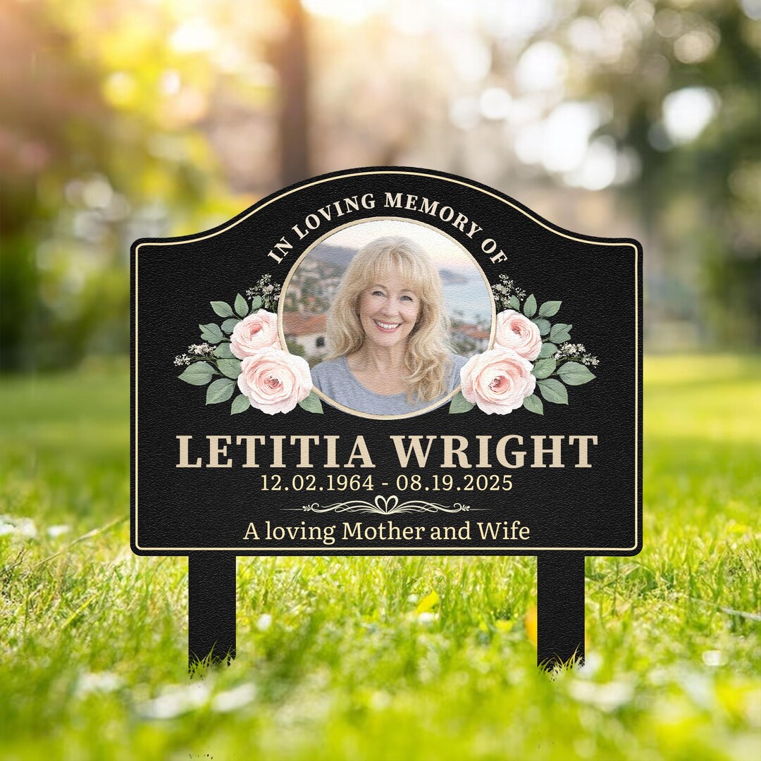 Personalized Memorial Garden Sign With Photo, in Loving Memory Custom ...
