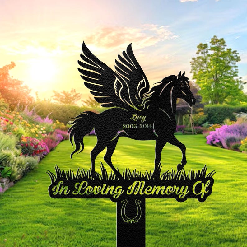 Custom Horse Memorial Stake Sign, Personalized Pet Grave Markers Sign ...
