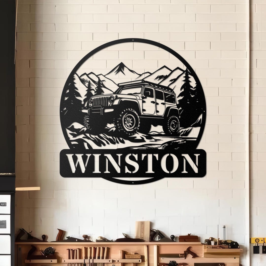 Custom Offroad Jeep Metal Sign, Personalized Outdoor Sign, Rustic ...