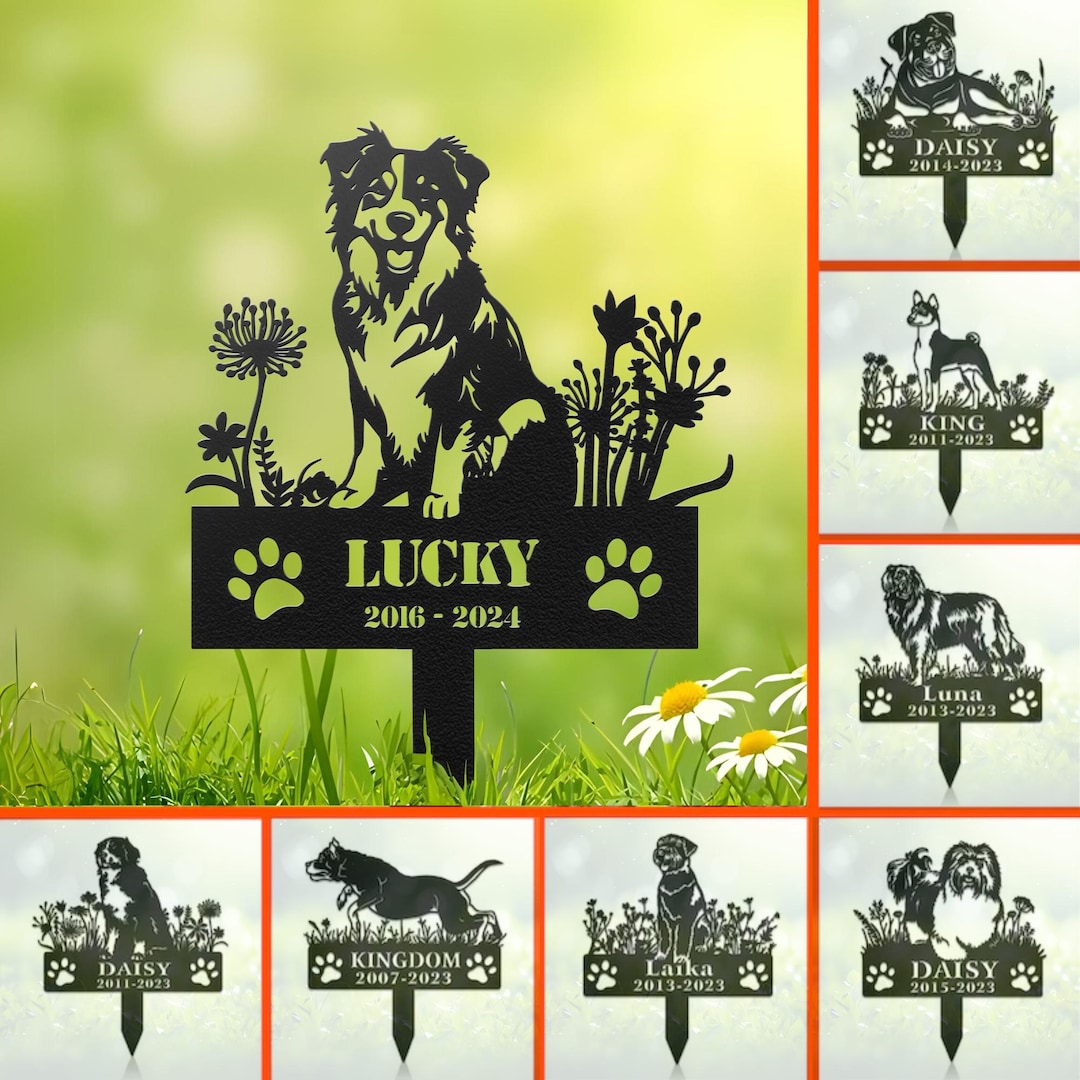 Custom Dog Memorial Stake, Dog Grave Marker, Dog Loss Metal Stake ...
