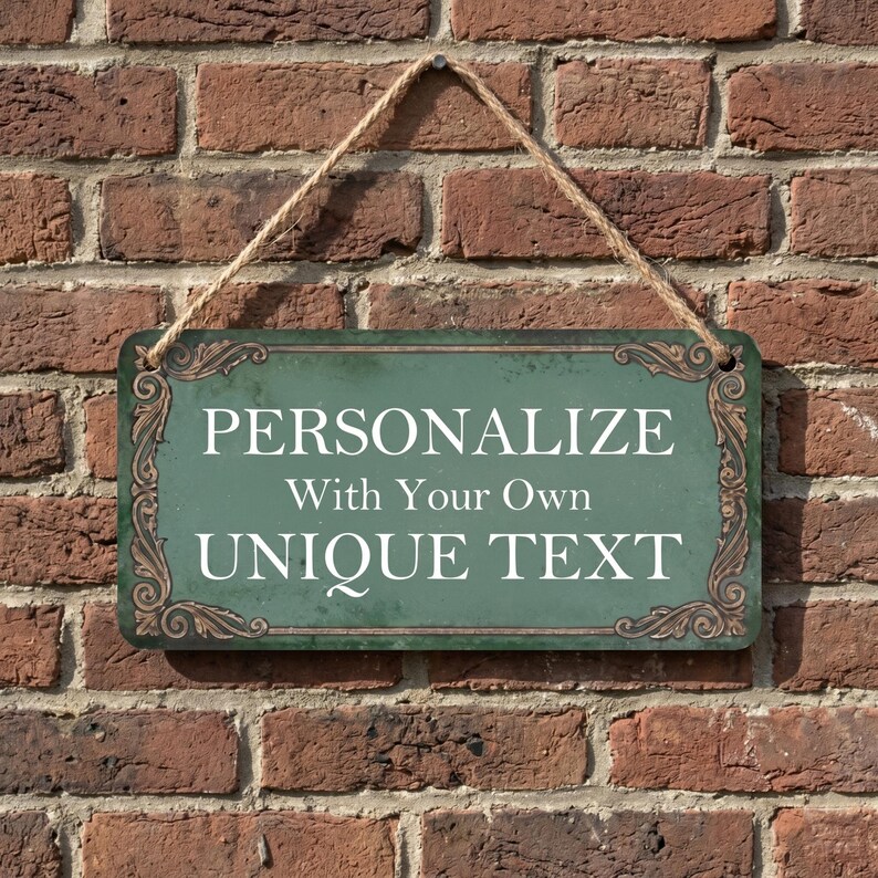 Personalized Metal Door Sign, Custom Wall Art Plaque, Shabby Chic ...