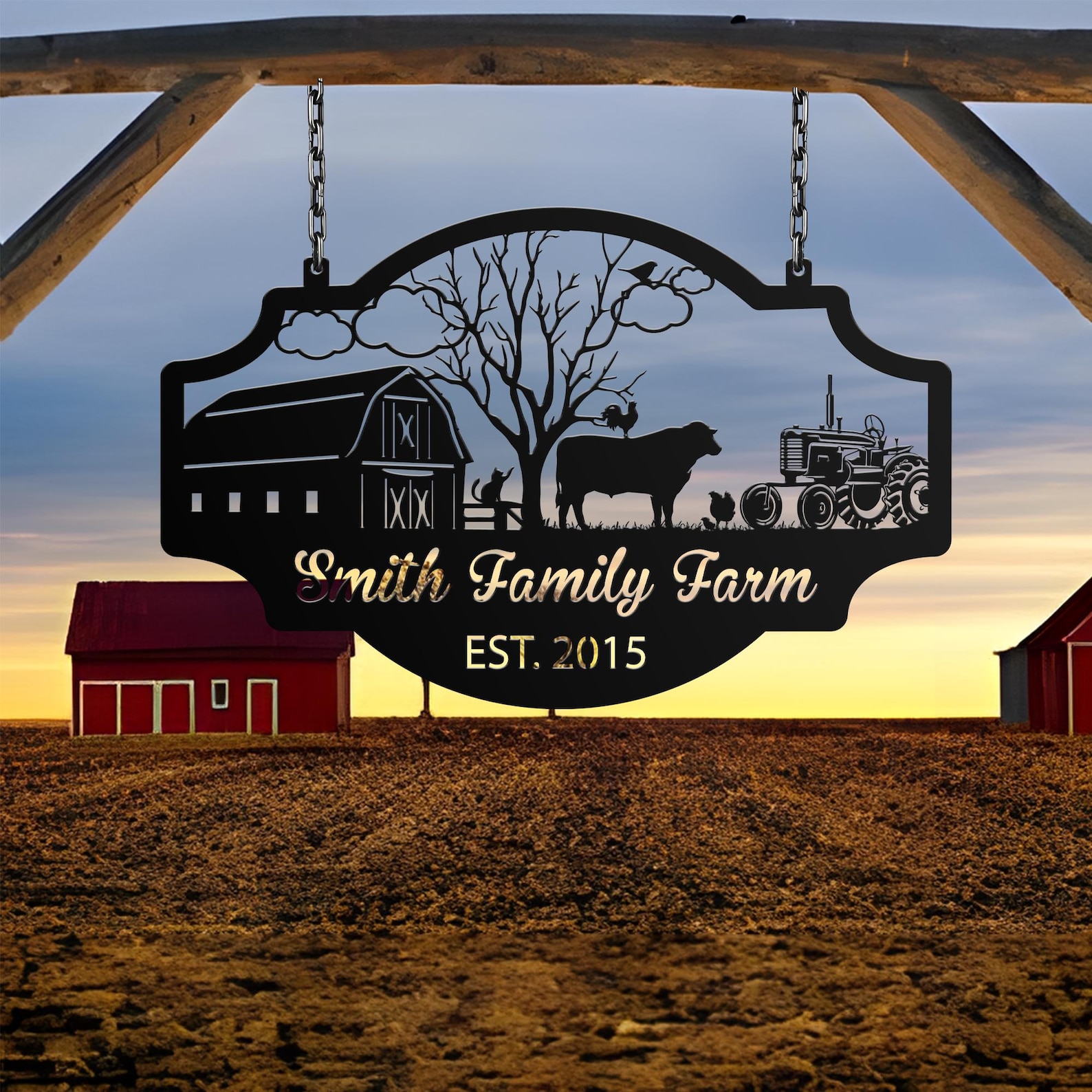 Personalized Farm Sign, Metal Farm Sign, Custom Metal Farm Name Sign ...