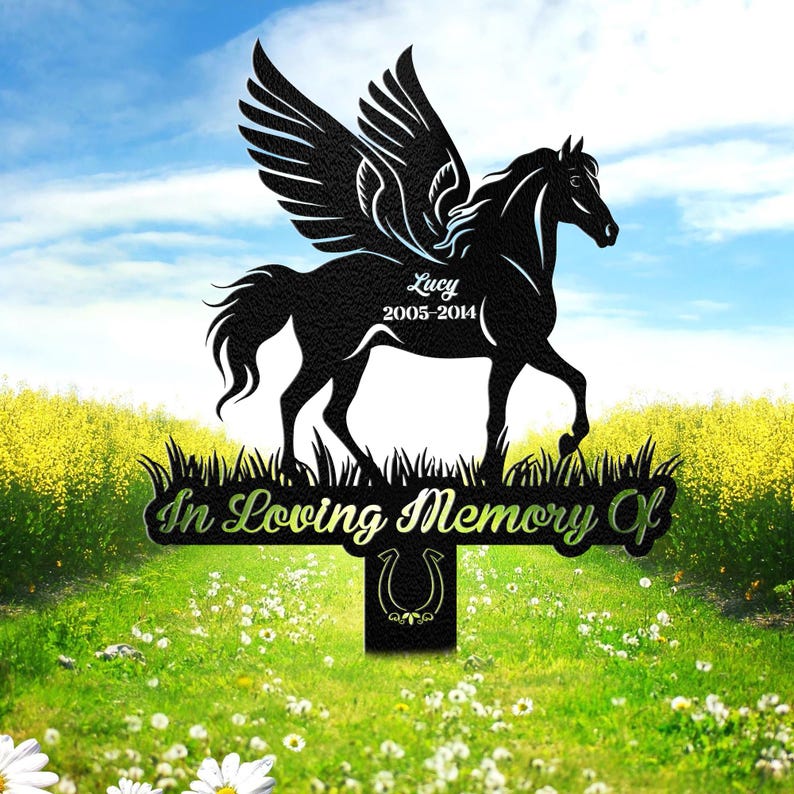 Custom Horse Memorial Stake Sign, Personalized Pet Grave Markers Sign ...