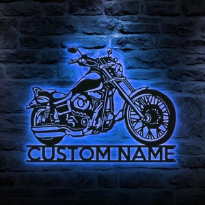 Custom Motorcycle Sign Name, Personalized Motorcycle Wall Art, Biker ...