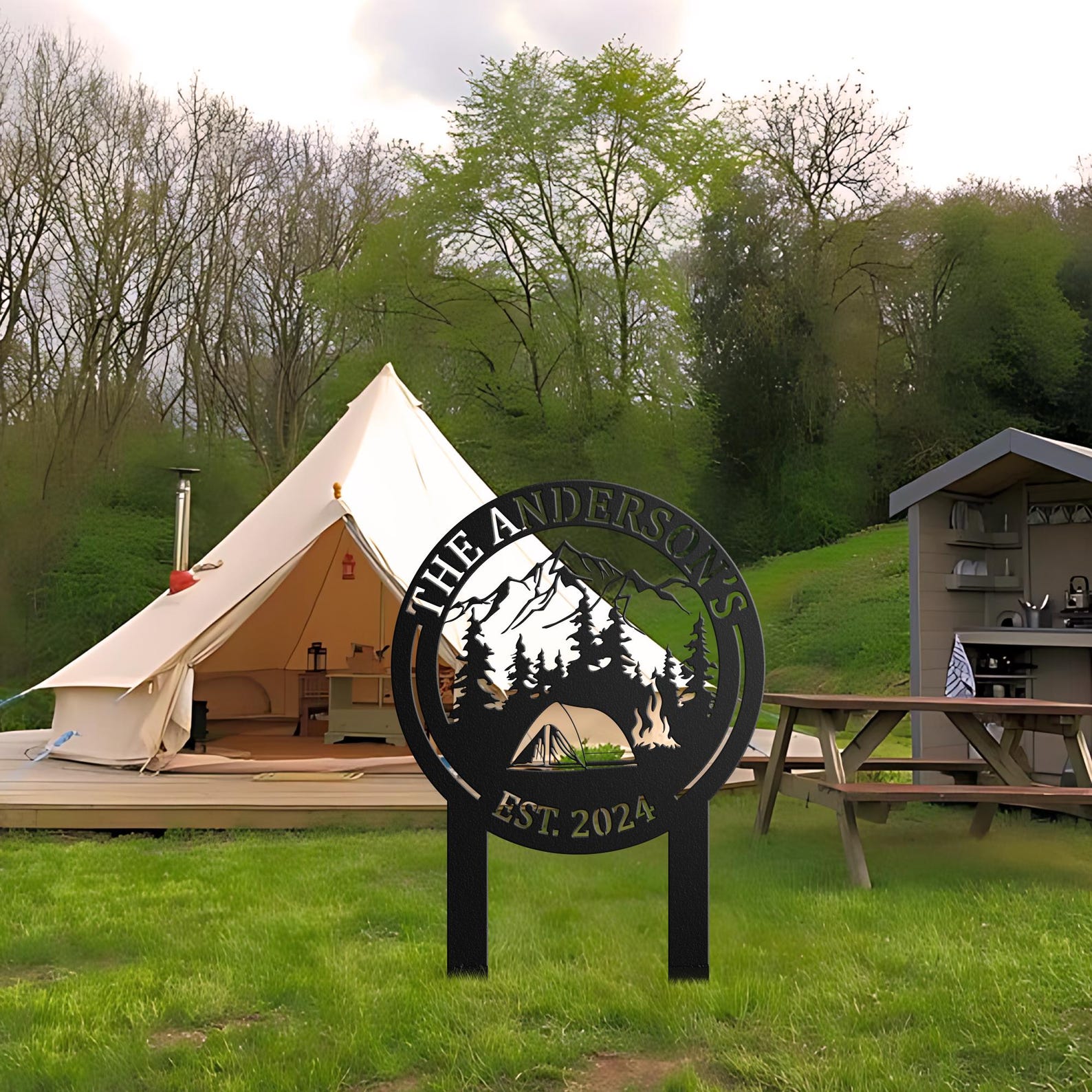 Custom Campfire Metal Sign, Metal Outdoor Sign, Personalized Camping ...