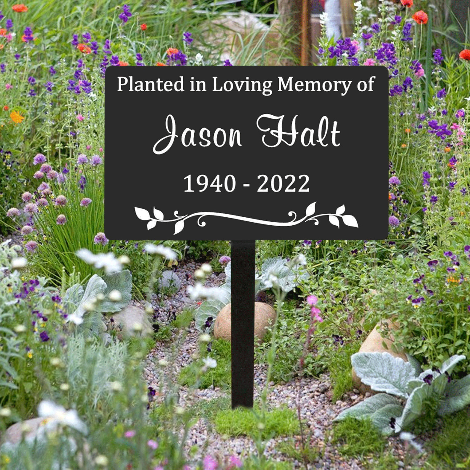 Custom Memorial Tree Sign Stake, Memorial Marker, Metal Garden Marker ...