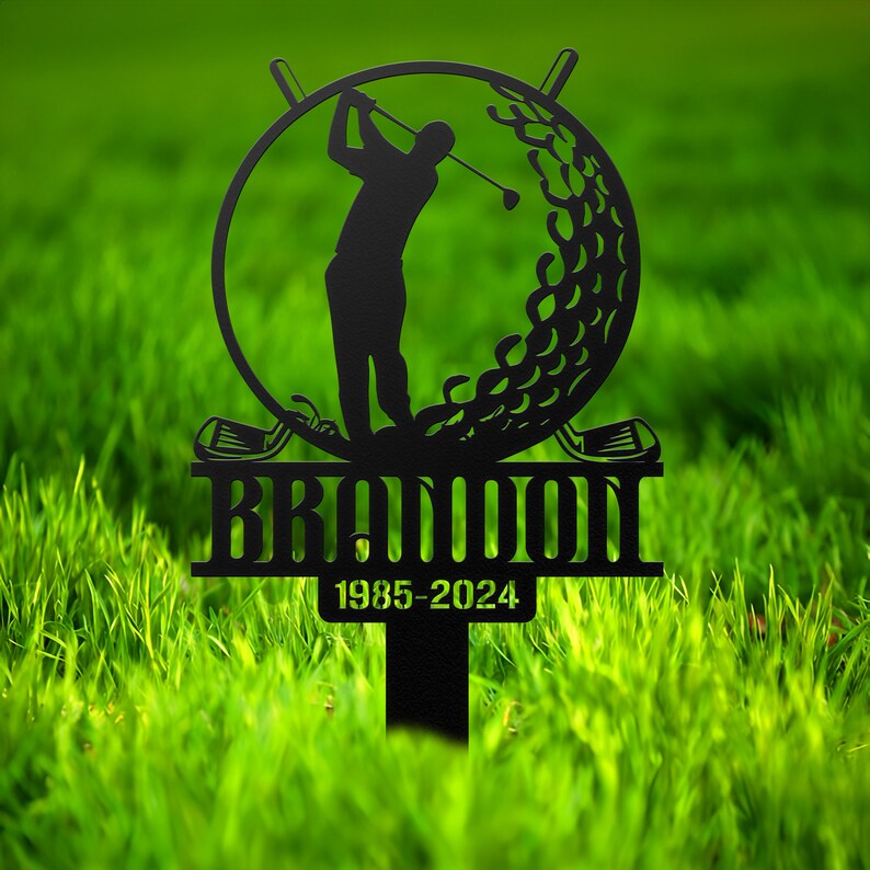 Custom Golf Memorial Metal Stake, Custom Golfer Loss Sign, Sympathy ...