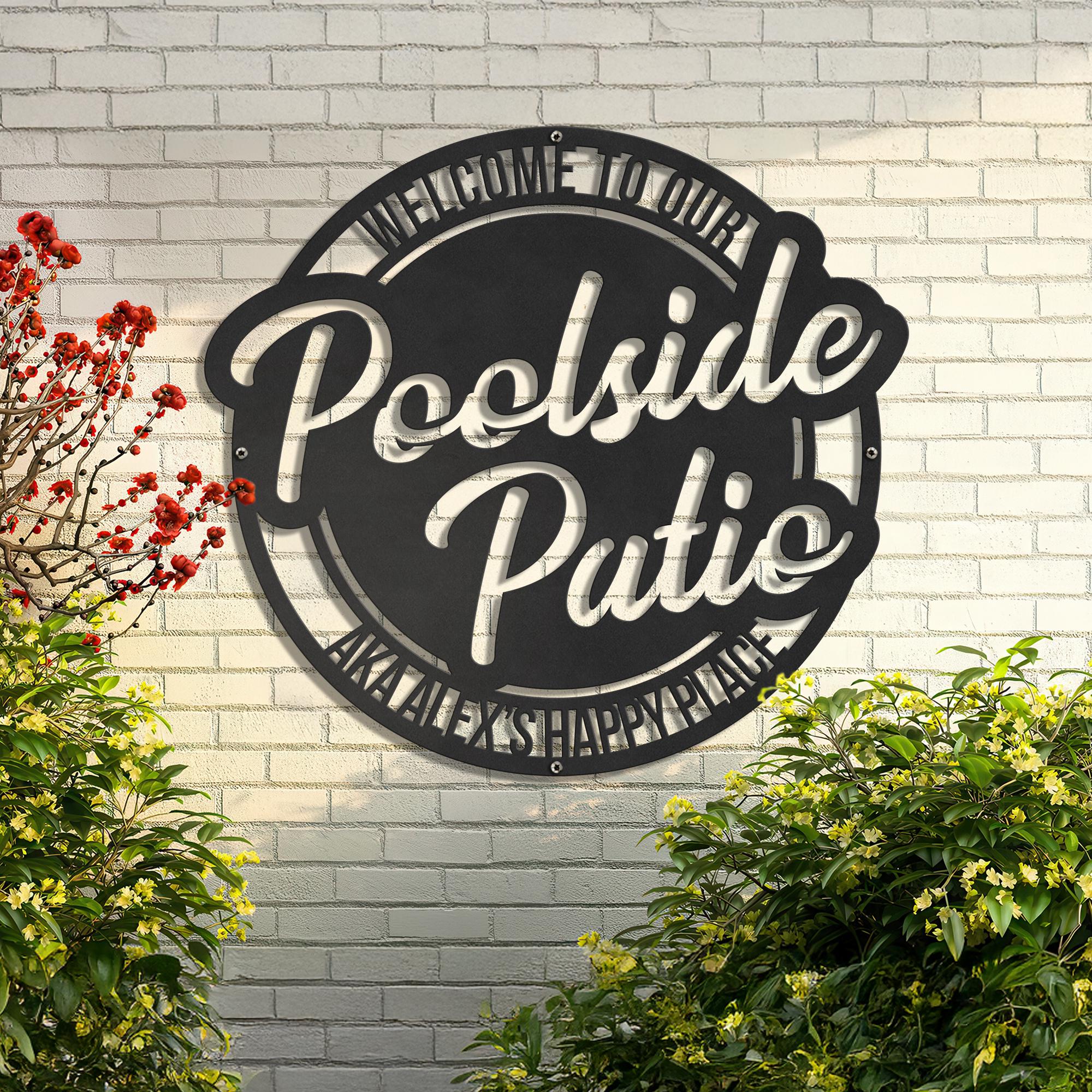 Personalized Metal Patio Sign, Custom Metal Backyard Sign, Family Last ...