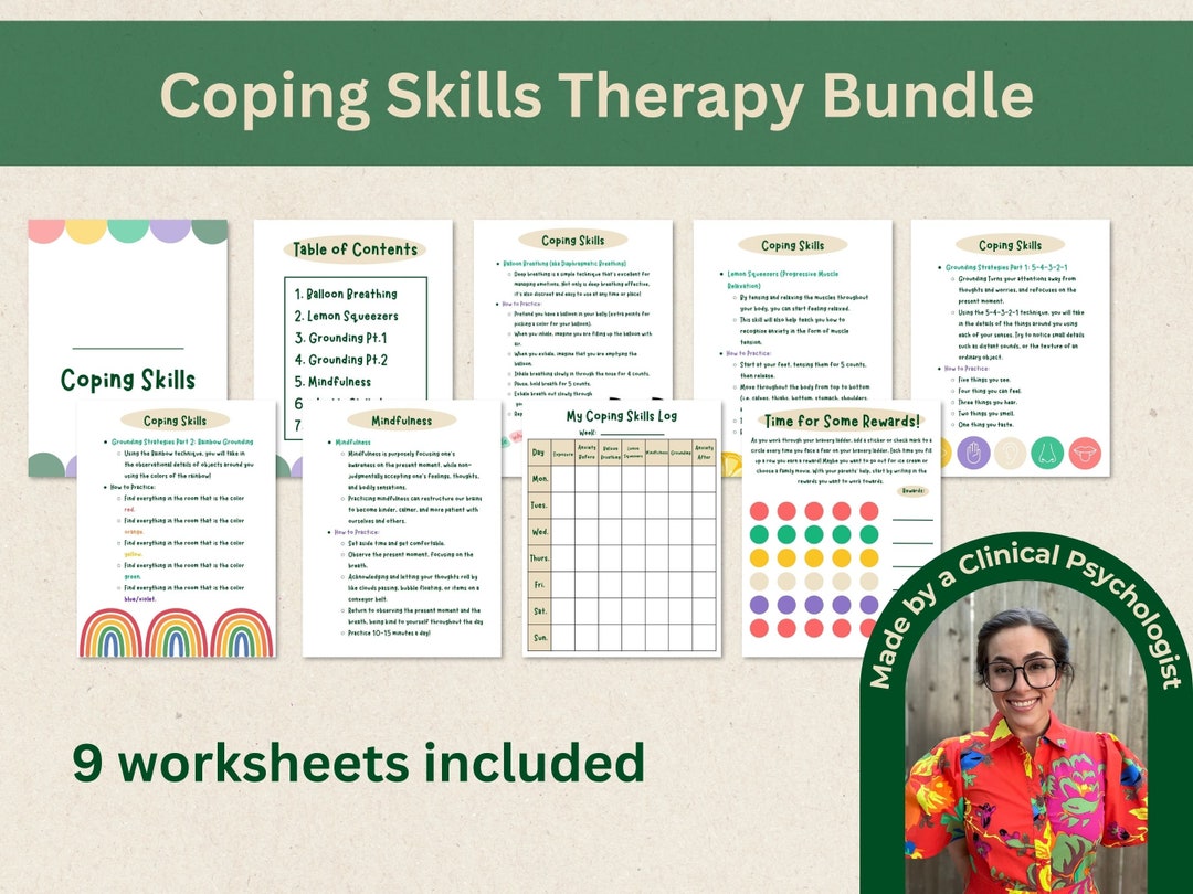 Coping Skills Therapy Worksheets, Anxiety Worksheets, CBT, Anxiety ...