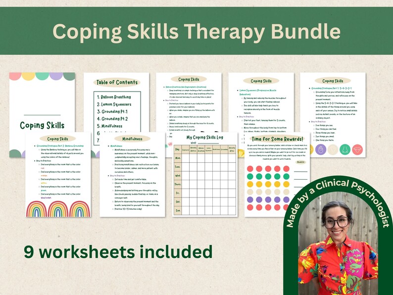 Coping Skills Therapy Worksheets, Anxiety Worksheets, CBT, Anxiety ...