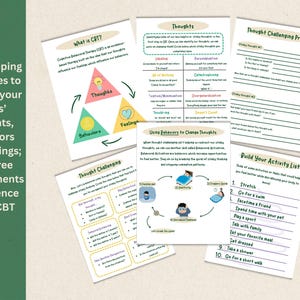 CBT Worksheets, CBT Therapy Tools, Therapy Bundle - Etsy