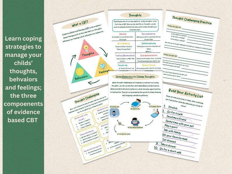 CBT Worksheets, CBT Therapy Tools, Therapy Bundle - Etsy