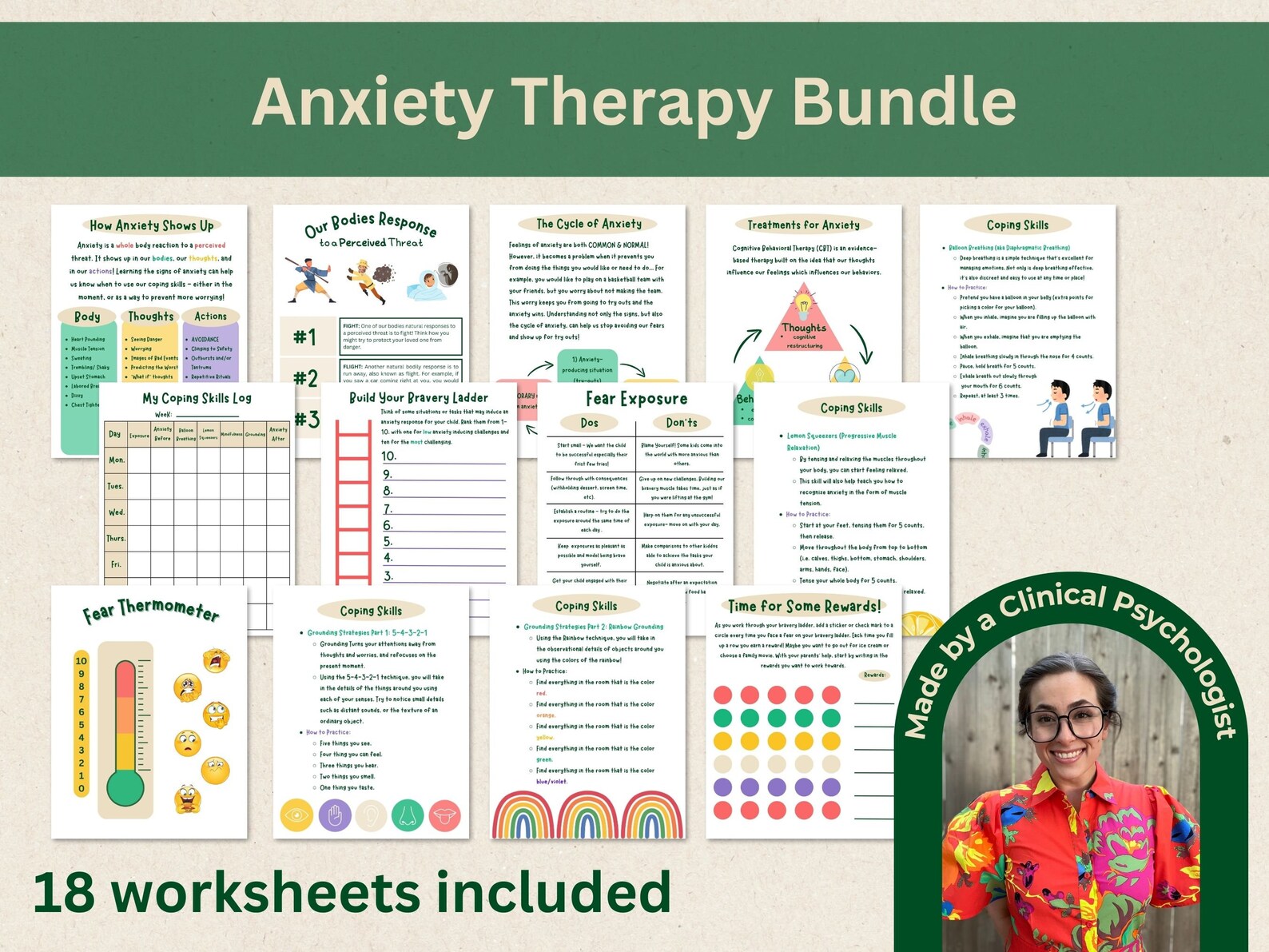 Anxiety Worksheets, Anxiety Relief, CBT Worksheets, Child Anxiety ...