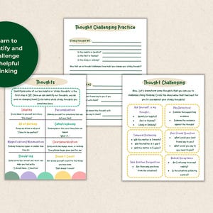CBT Worksheets, CBT Therapy Tools, Therapy Bundle - Etsy