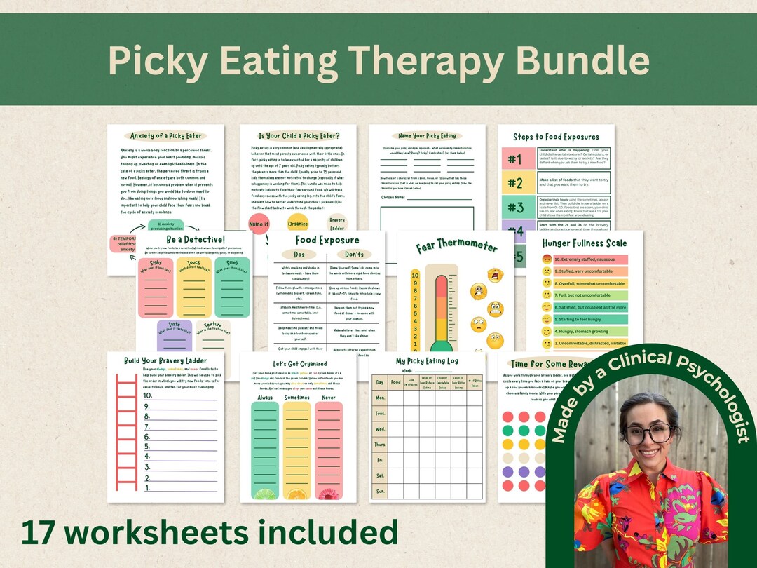 Picky Eating Therapy Bundle, Therapy Worksheet, CBT, Family Therapy ...