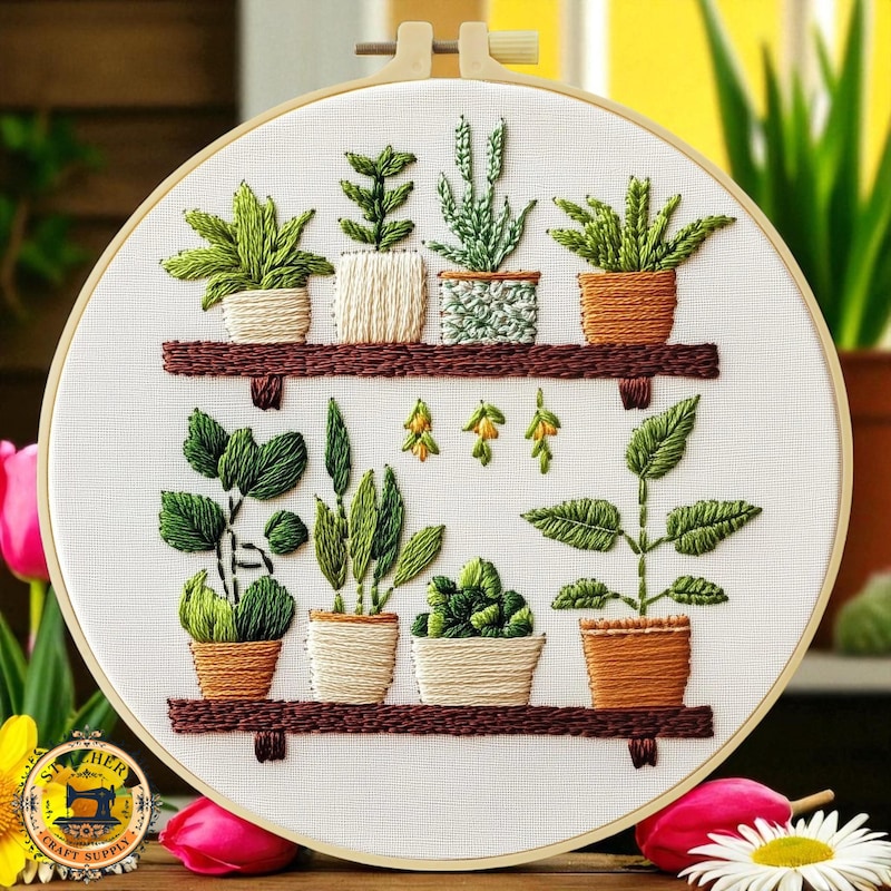 Plant Embroidery Sampler - Etsy UK