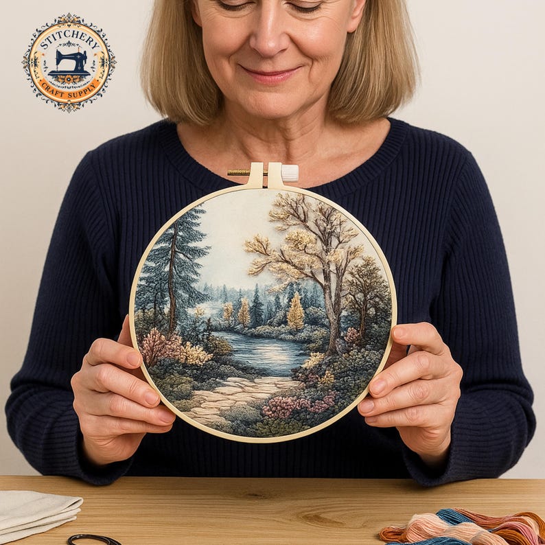 Scenery Embroidery Kit | Modern Cross Stitch Kit for Home Decoration ...