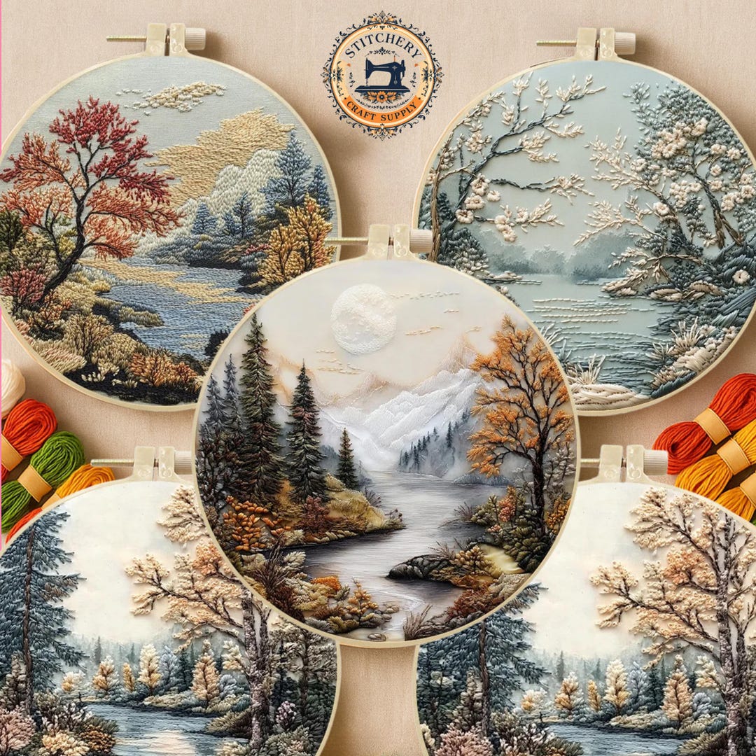 Scenery Embroidery Kit | Modern Cross Stitch Kit for Home Decoration ...