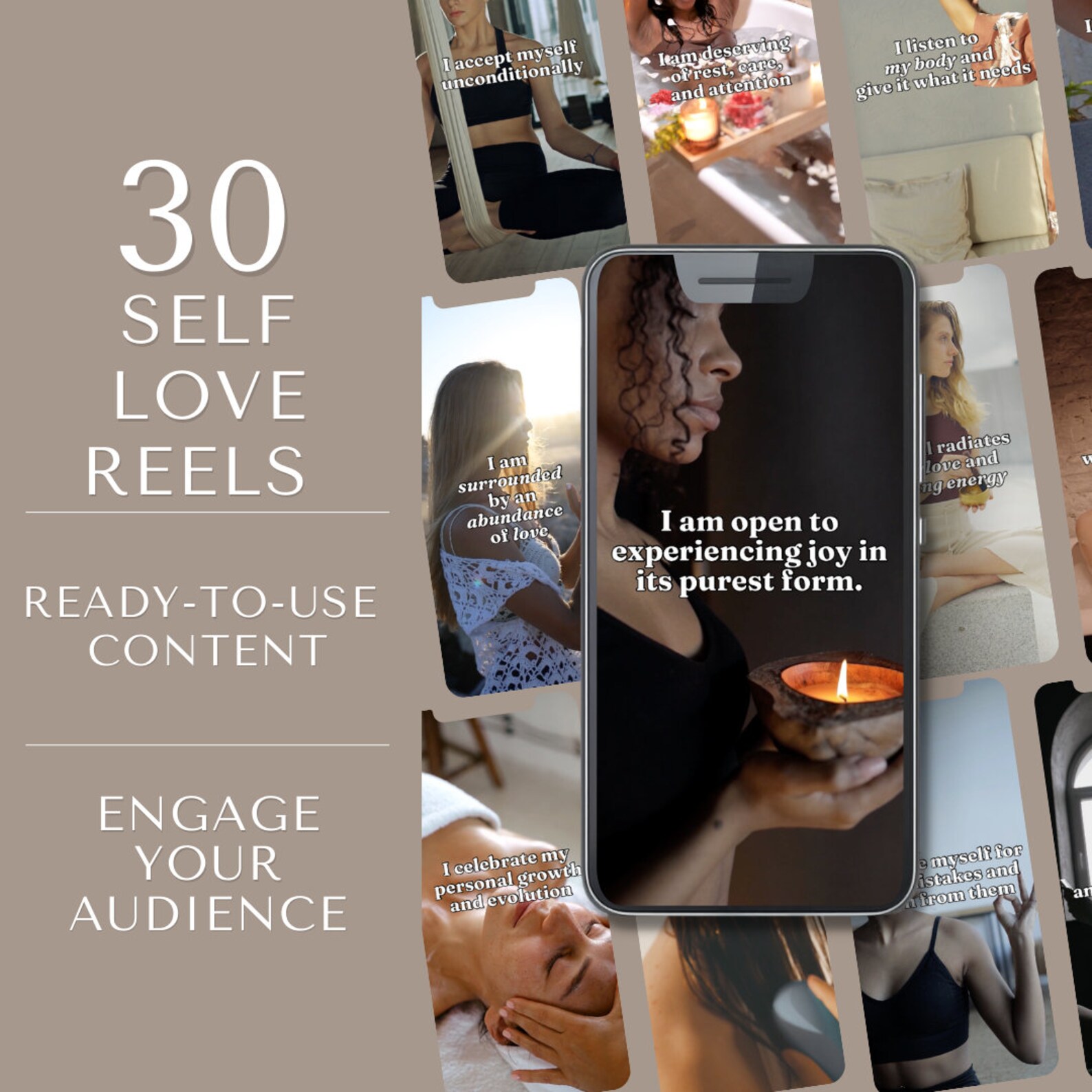 Self-love Reels Bundle: 30 Inspiring Video Templates With Content PLR ...