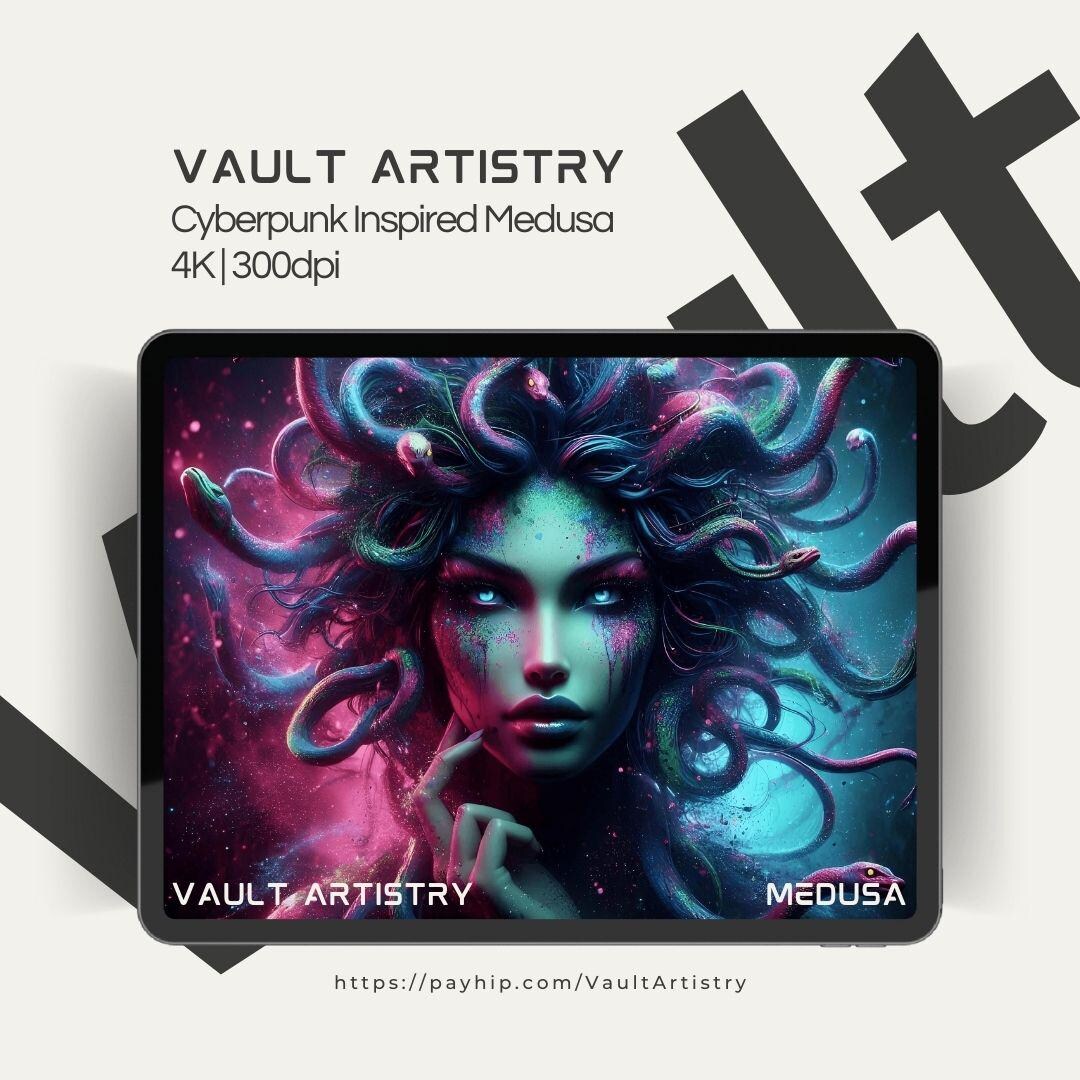 Cyberpunk Digital Art Collection: Medusa 4K - Etsy
