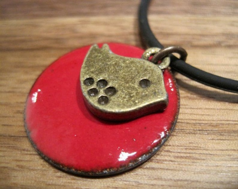 Red Bird Necklace Bird Jewelry Perfect Red Enamel Jewelry - Etsy