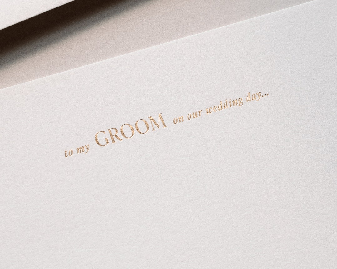 Gold Foil "to My Groom" Letter Stationery | Wedding Letter | Wedding ...