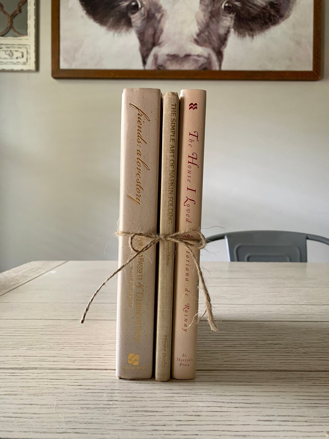 Neutral Elegance: Set of 3 Beige Books, Perfect for Chic Home Decor ...