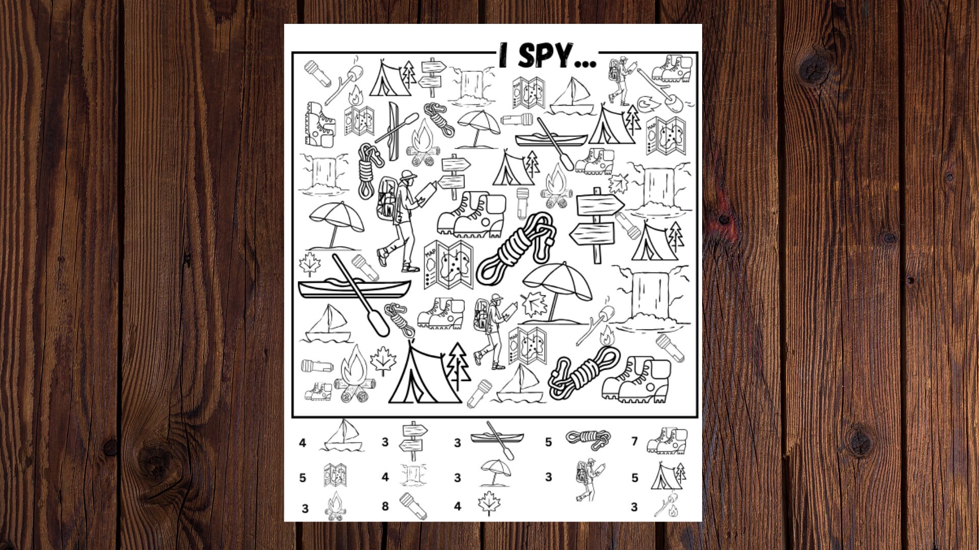 I Spy Printable Coloring Pages, I Spy Coloring Pages, I Spy Camping, I ...