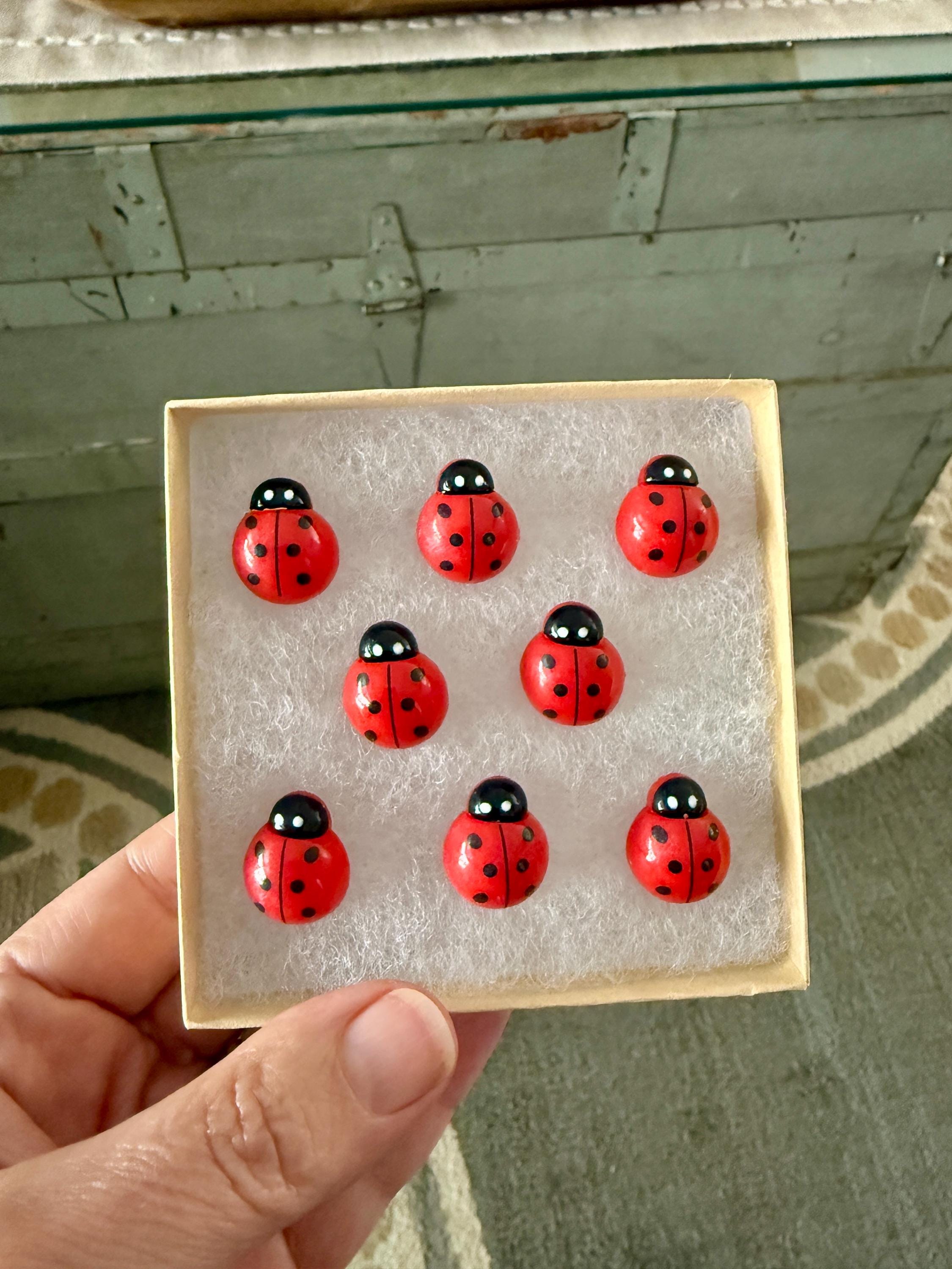 Big Red Ladybug Design Push Pins Set of 8 | Decorative Thumbtacks ...