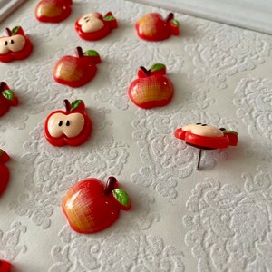 Red Apple Design Push Pins Set | Decorative Thumbtacks | Memo Cork ...