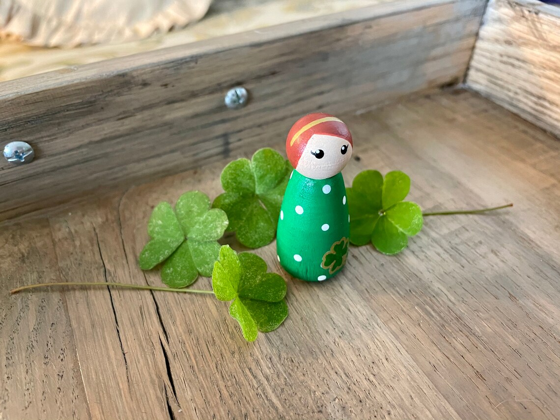 Irish Girl St Patricks Day Peg Doll Figure Cute Gift - Etsy