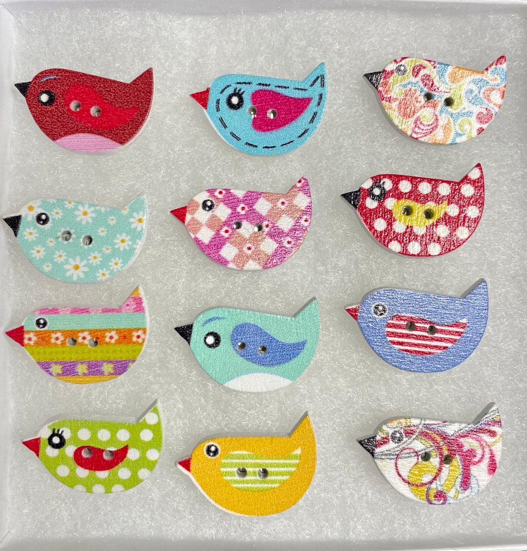 Pretty Birds Push Pins Set 12 Decorative Thumbtacks Bulletin - Etsy