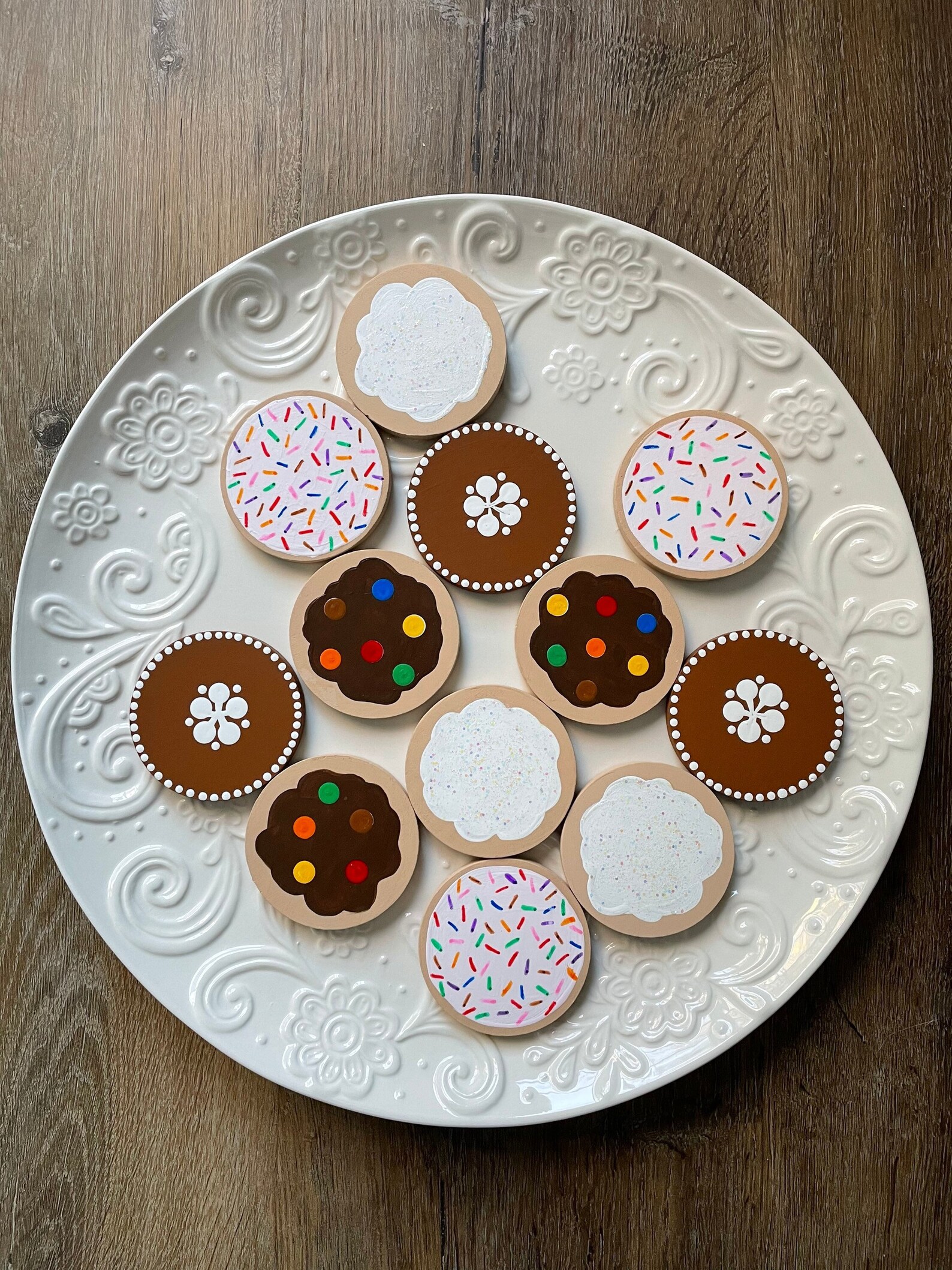 Wood Cookies Hand-painted | Montessori Waldorf Activities | Open Ended ...