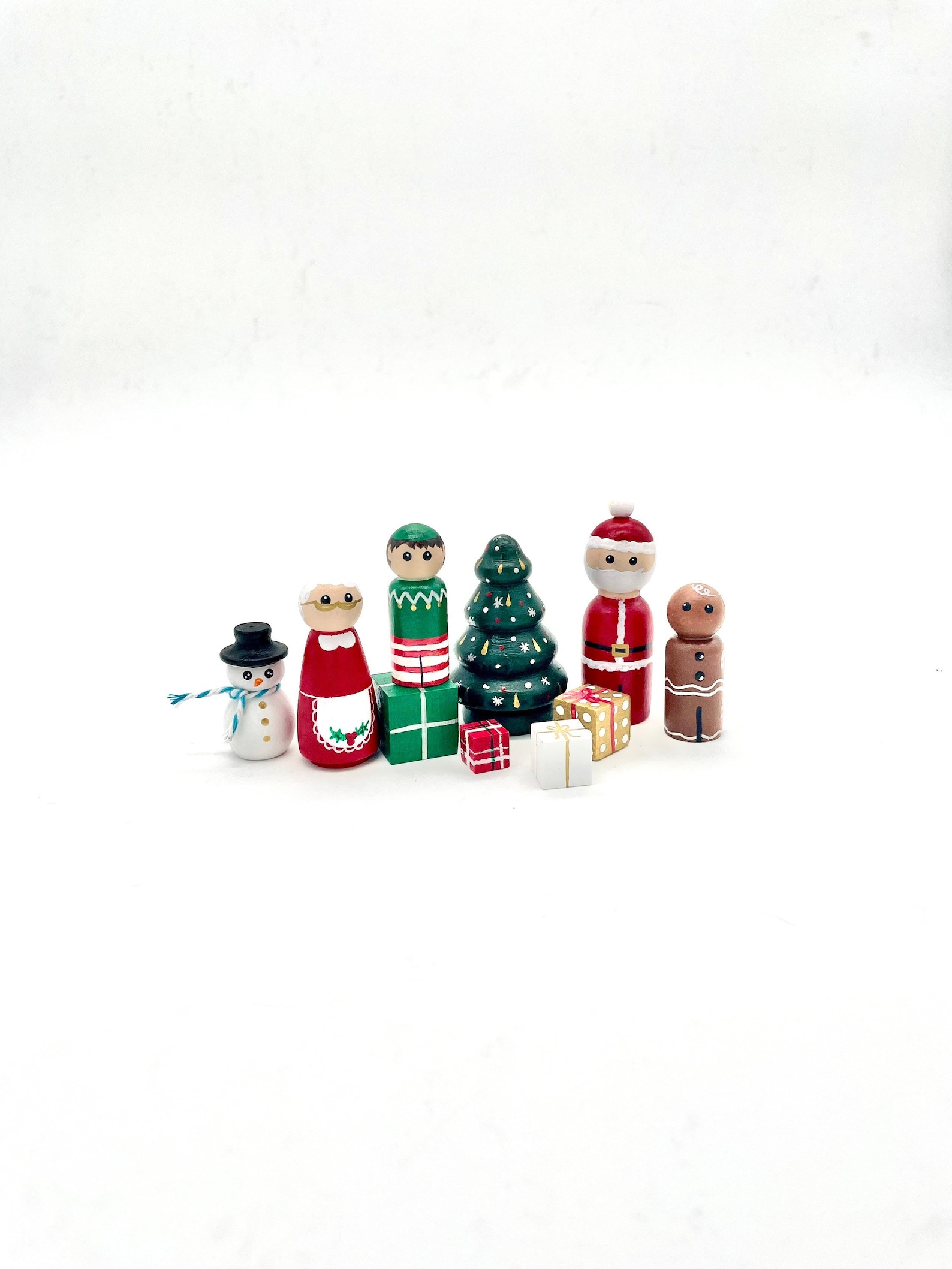 Christmas Play Set | Hand Painted Wooden Toy Figures | Set of 10 ...