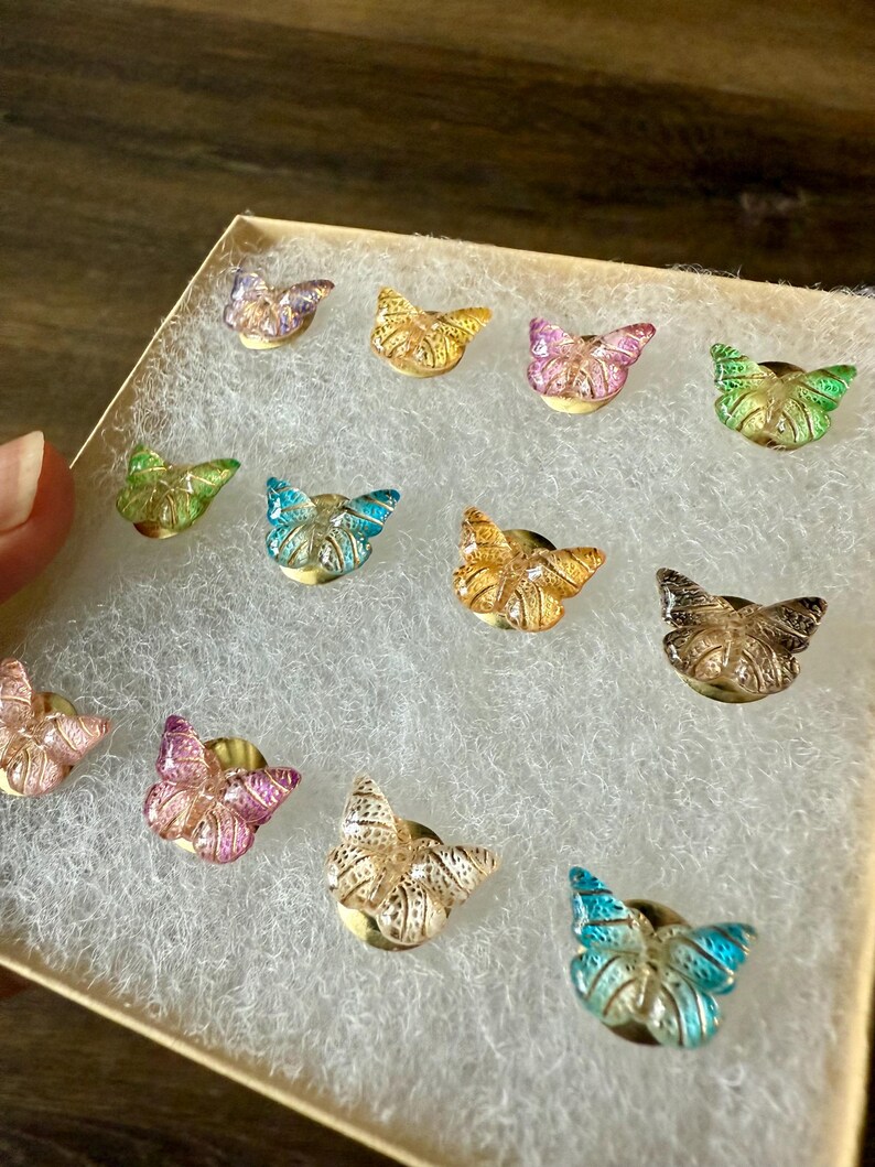 Butterfly Sparkle 12 Push Pins | Decorative Nature Thumbtacks ...