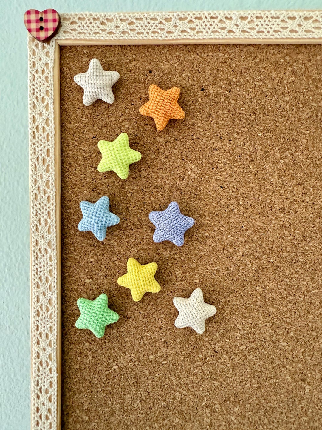 Big Stars Knit Texture Push Pins Set of 8 | Decorative Thumbtacks ...