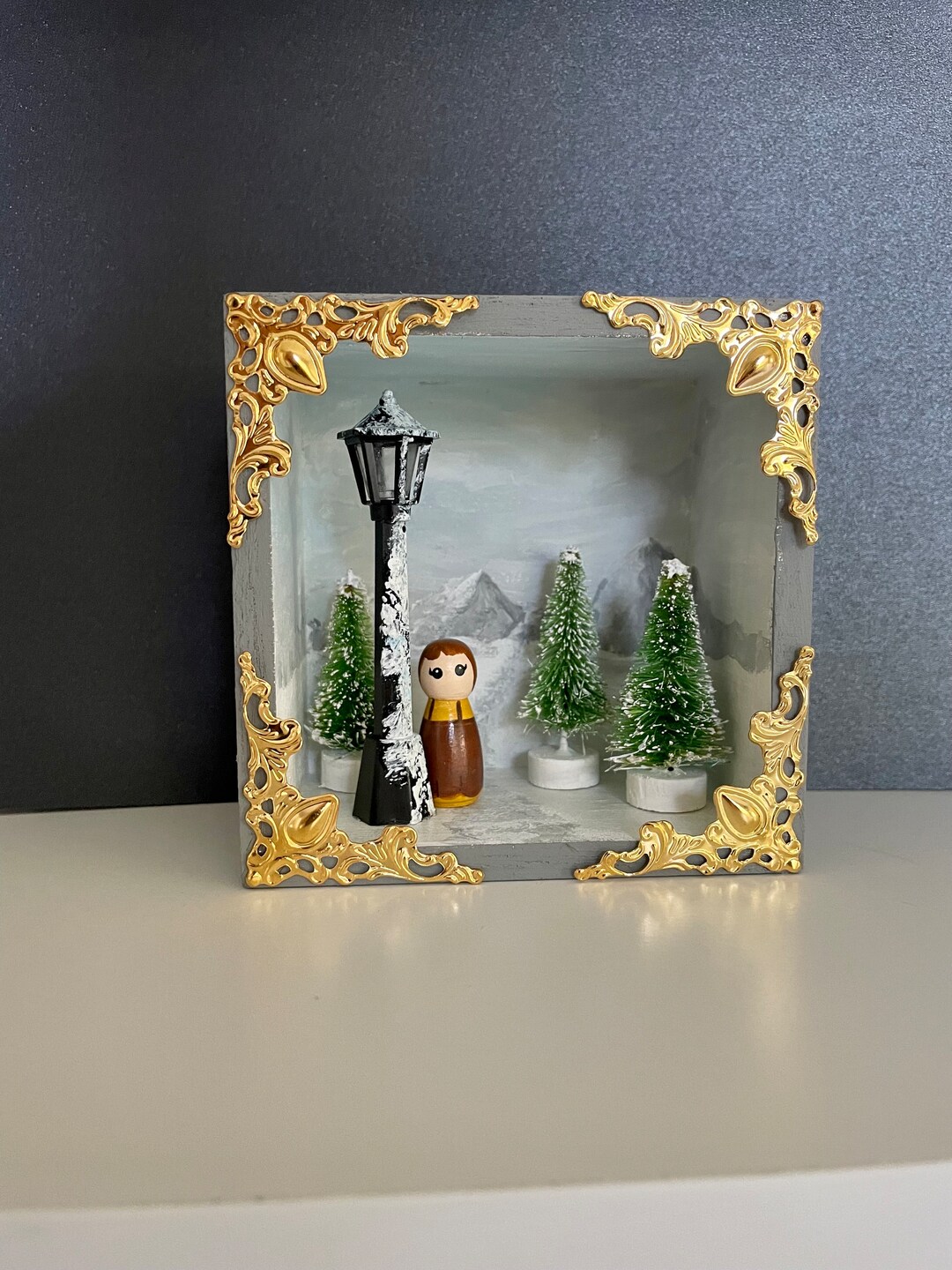 Lucy at the Lamppost Narnia Miniature Scene 3D Original Art * Book Nook ...