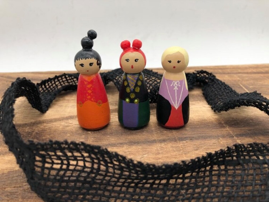 Hocus Pocus Inspired Witch Peg Doll Set | Etsy