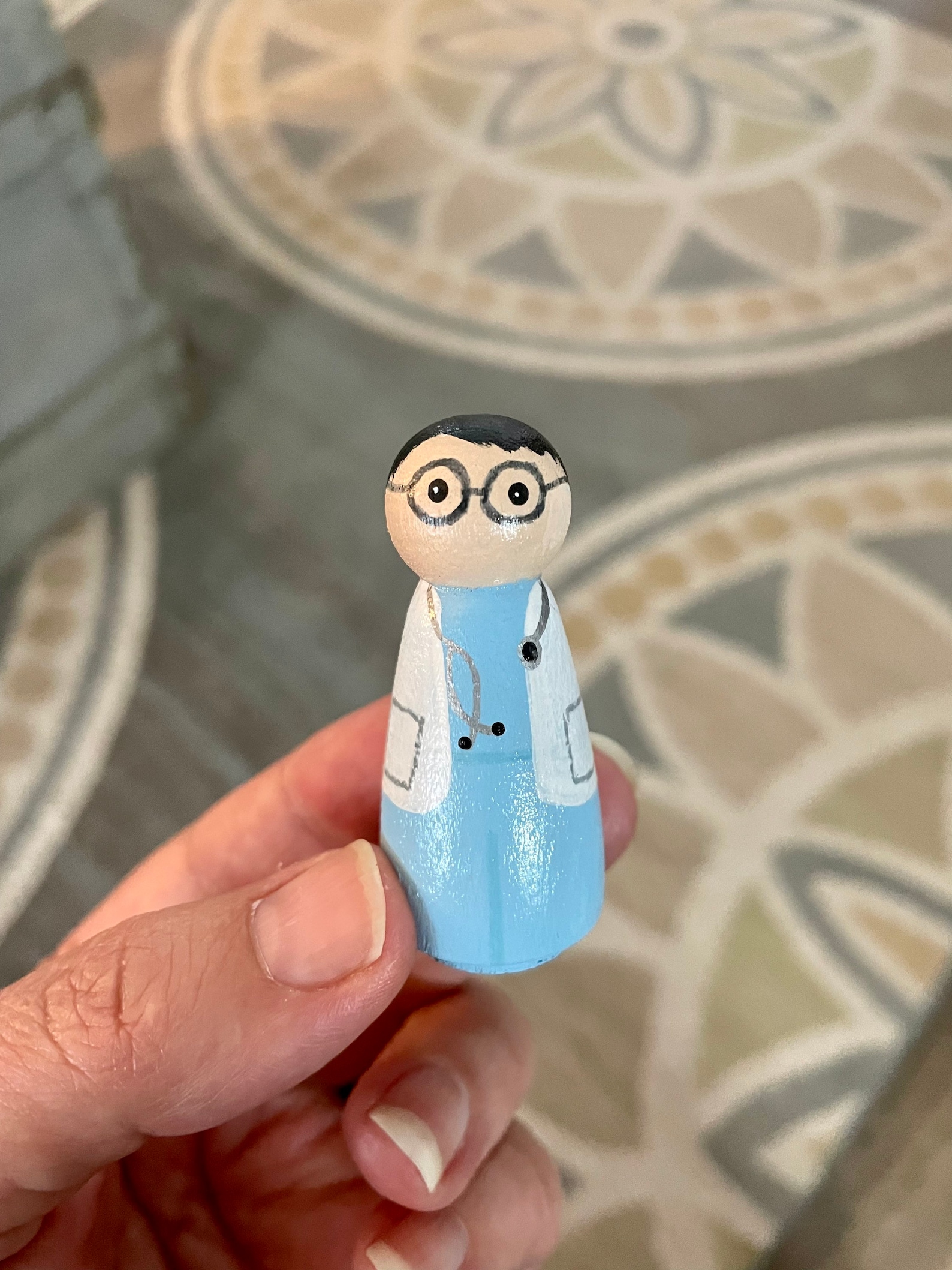 Doctor Peg Doll | Ornament or Figure | Surgeon | Pediatrician | Cute ...