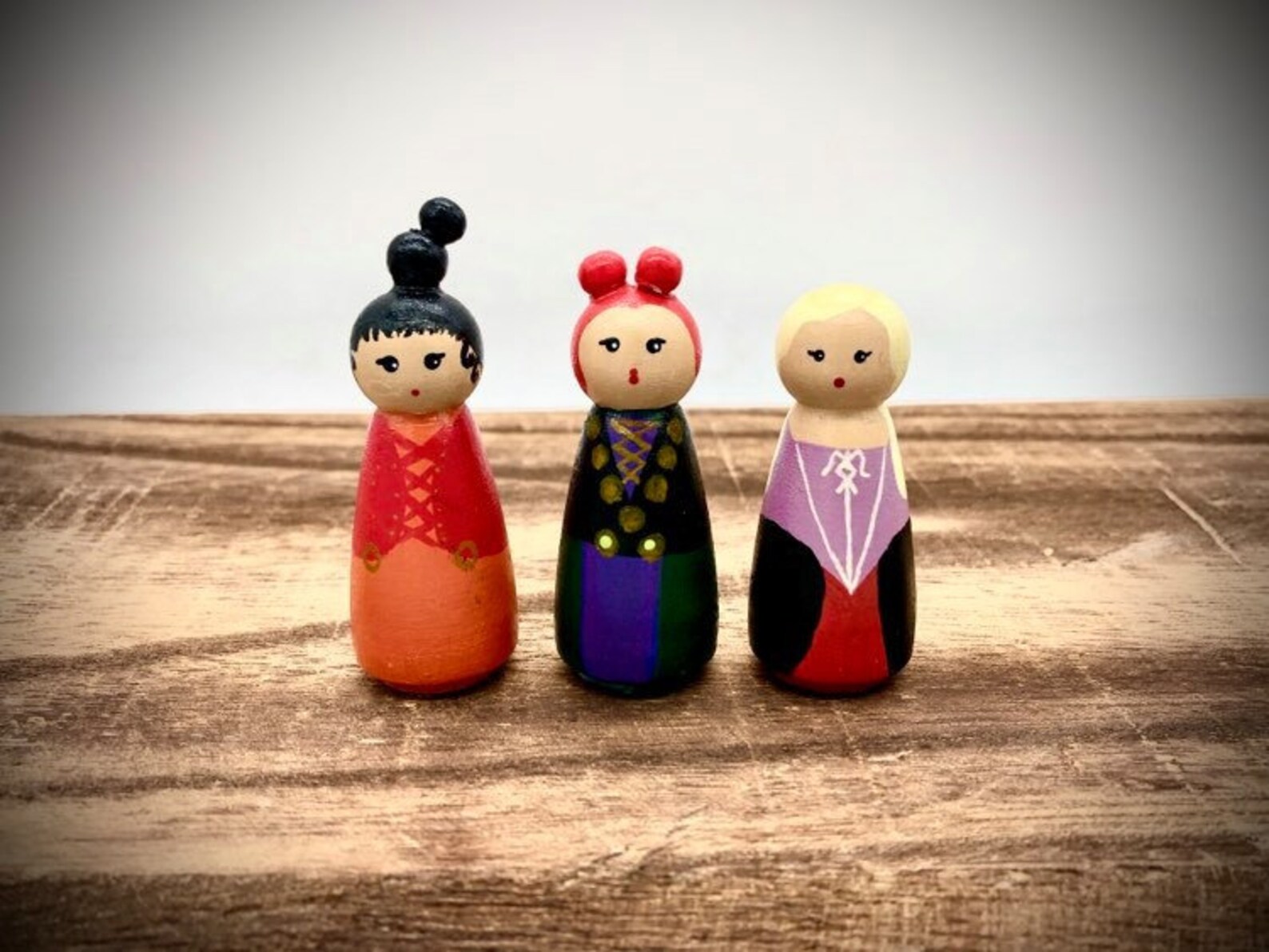 Hocus Pocus Inspired Witch Peg Doll Set | Etsy