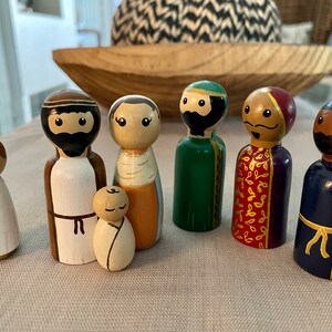 Nativity Set 7 Piece Handmade Christmas Decorations Wooden Figures ...