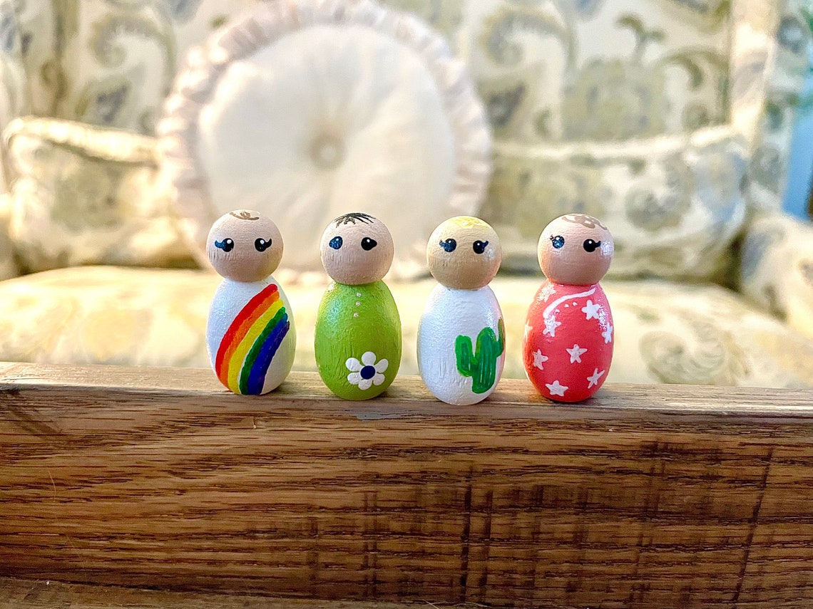 Baby Peg Doll Little Toys or Decor Gender Reveal Custom - Etsy