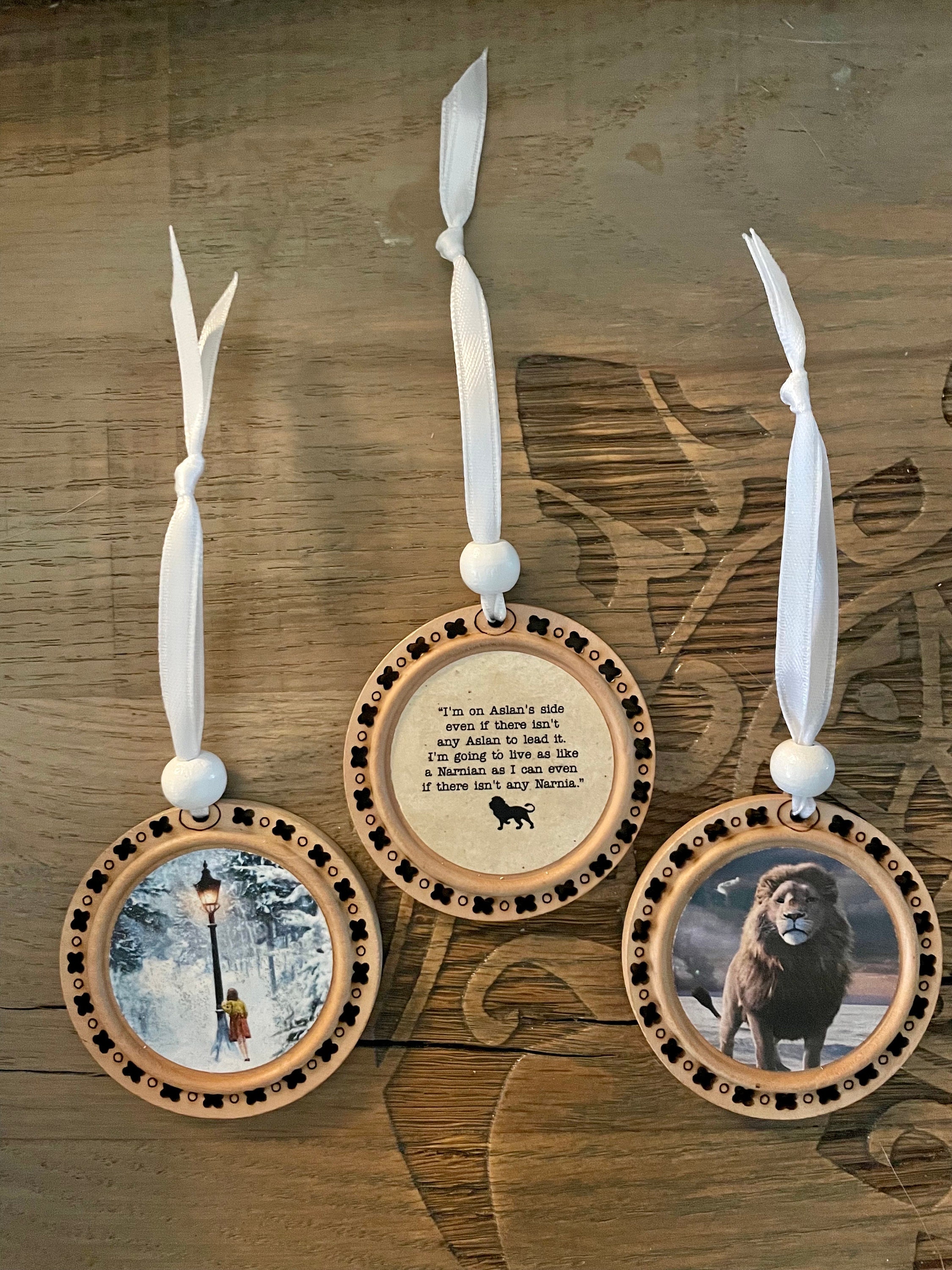 Narnia Inspired Set of 3 Christmas Ornaments | Book Movie Illustrations ...
